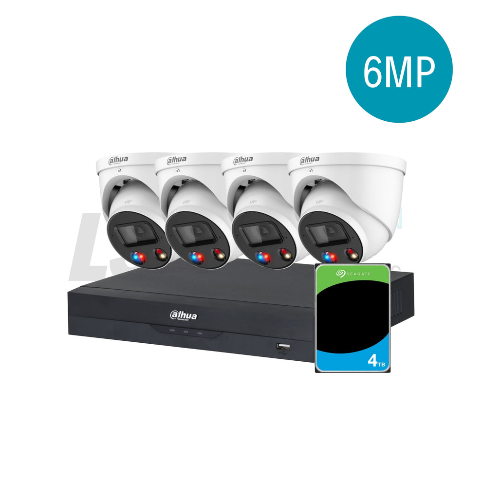 Dahua AI Wizsense 8 Channel with 4 x 6MP TiOC Kit and a 4TB Hard Drive ...